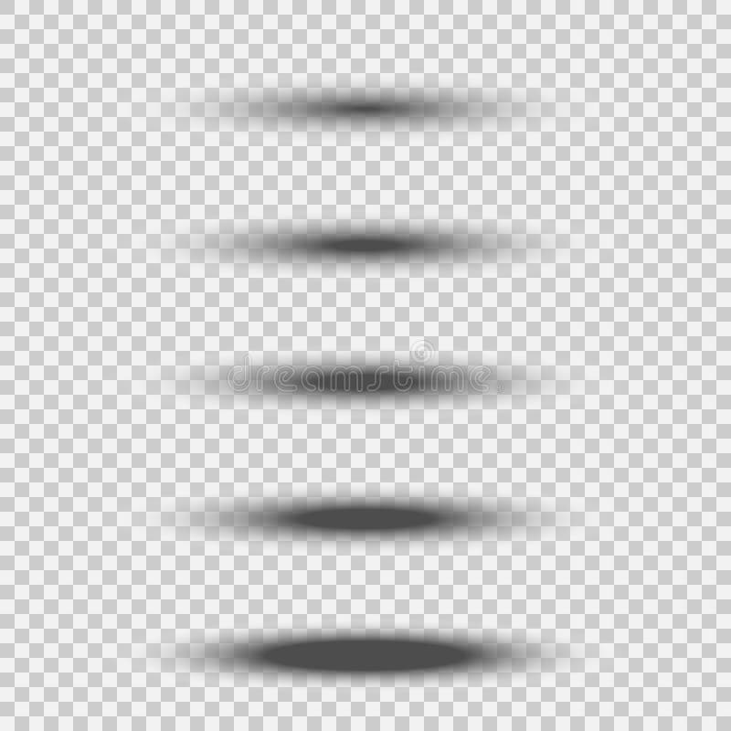 Different Transparent Black Oval Shadow Set with Soft Edge Isolated on ...