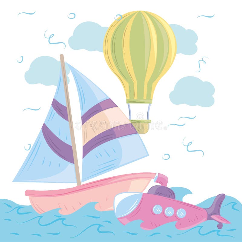 Different Transport Cartoon Stock Vector - Illustration of aircraft ...