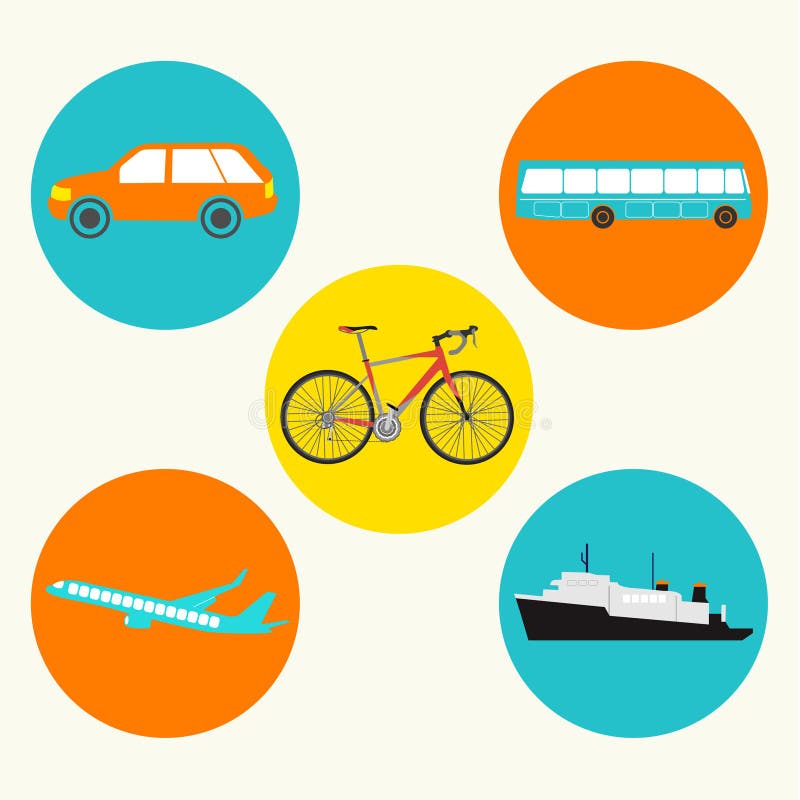 Different Transportation Icon Vector Design Stock Illustration ...