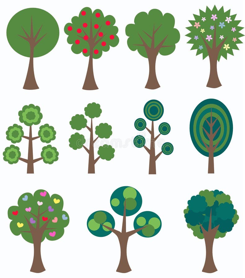 Different trees stock vector. Illustration of drawing - 19072150