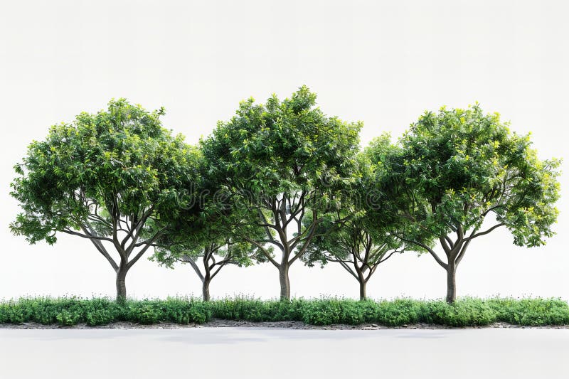 Different Trees, Isolated on White Background, Ing, Real Photo, File ...