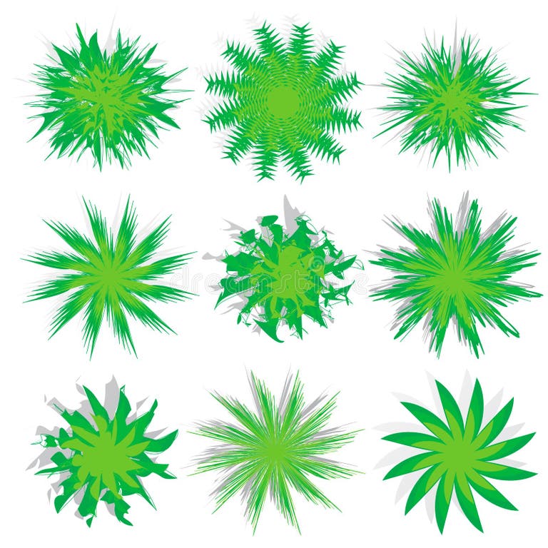 Different Trees top view stock vector. Illustration of environment ...