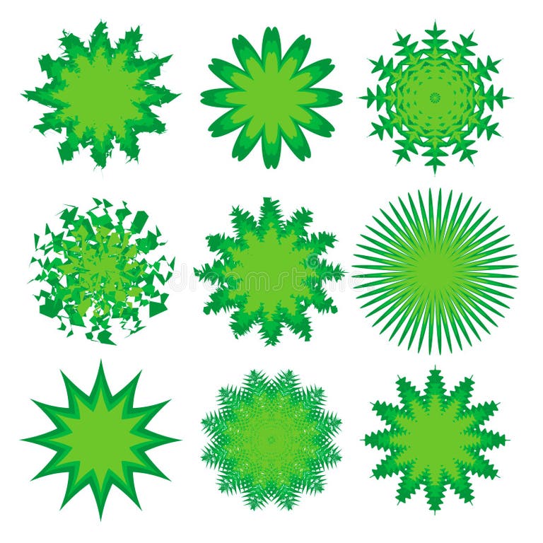 Different Trees top view stock vector. Illustration of design - 60719518