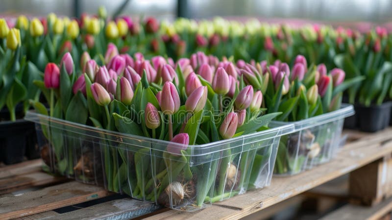 Different Tulip Varieties in a Pot Stock Image - Image of blossom ...
