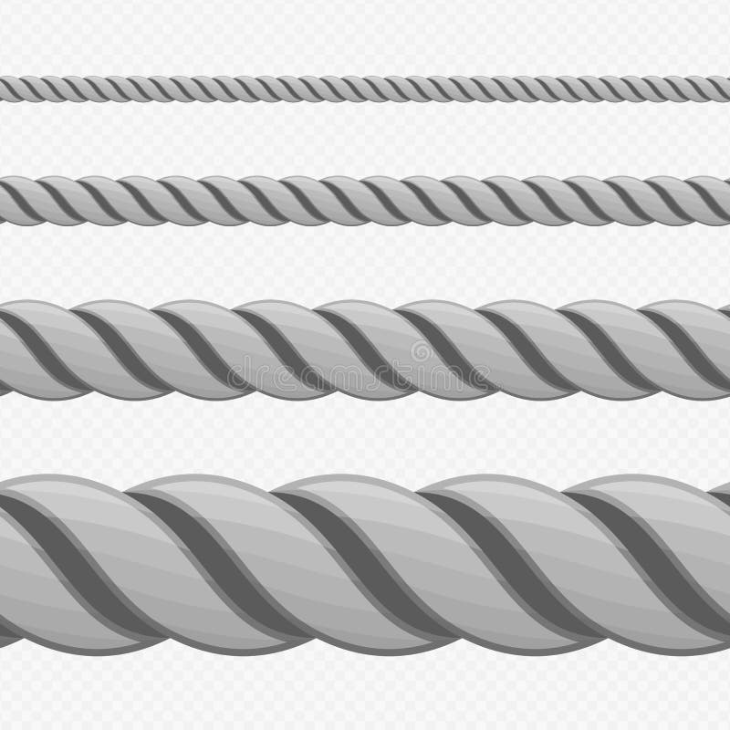 Different Twine Black Thickness Rope. Stock Vector - Illustration of ...