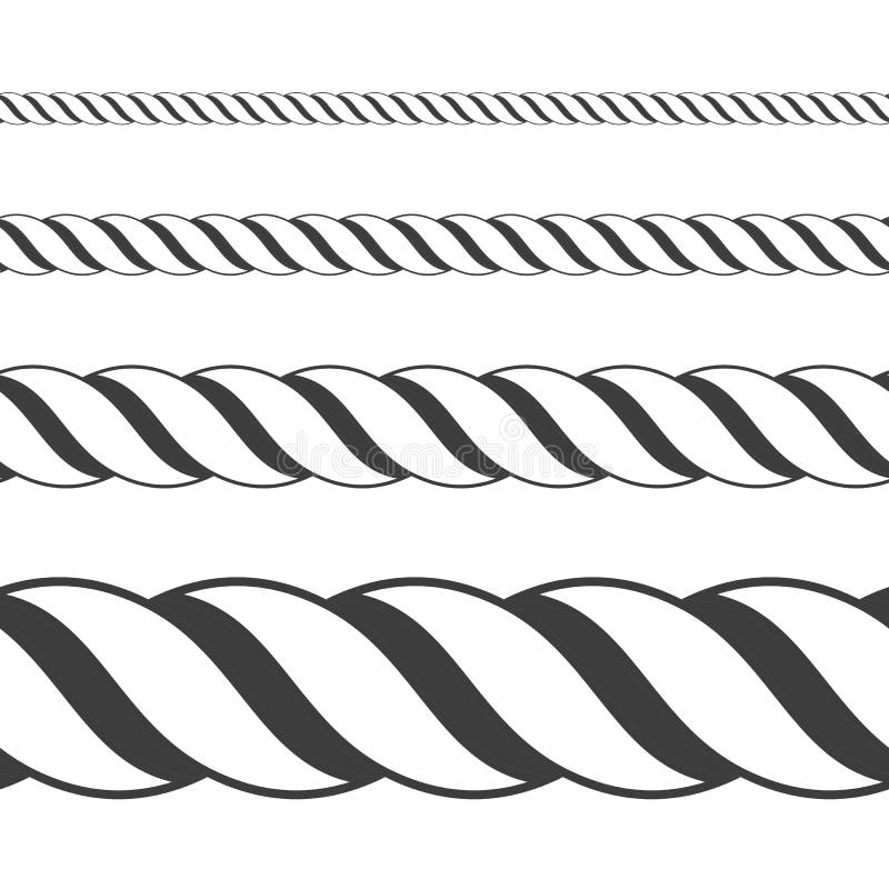 Different Twine Black Thickness Rope. Stock Vector - Illustration of ...