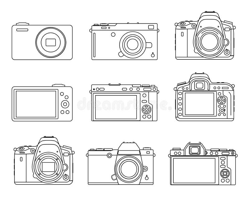 Different Type Camera Icons Stock Vector - Illustration of vector ...