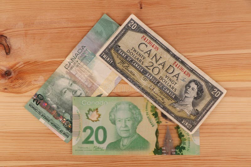 Different Type of Canadian Twenty Dollars Note. Stock Photo - Image of ...