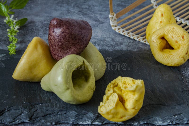 Different Type of Chinese Cornbread, Wotou, Steamed Ban Stock Photo ...