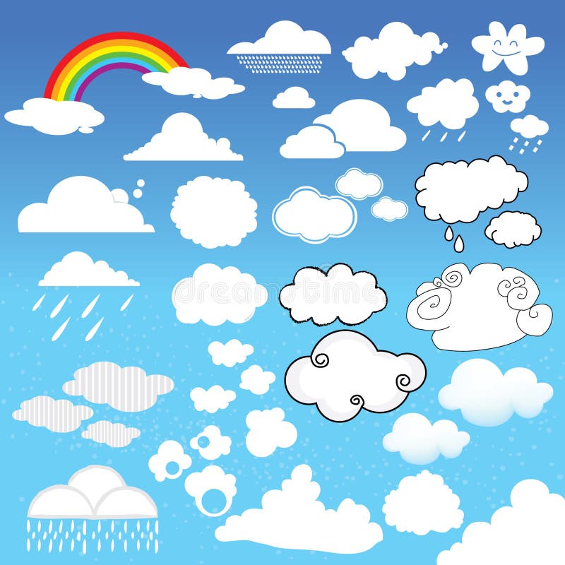 Different type of clouds stock vector. Illustration of kids - 9359124