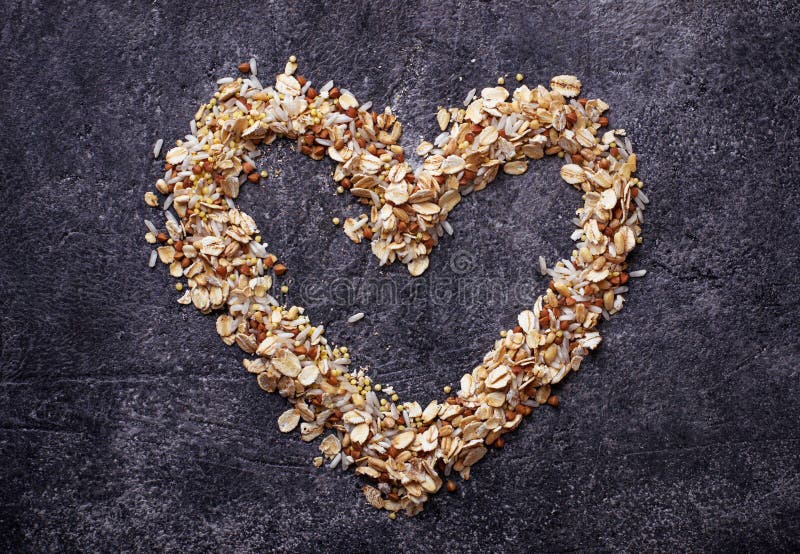 Different Type of Grain: Rice, Wheat, Oatmeal, Oat, Buckwheat. Stock ...