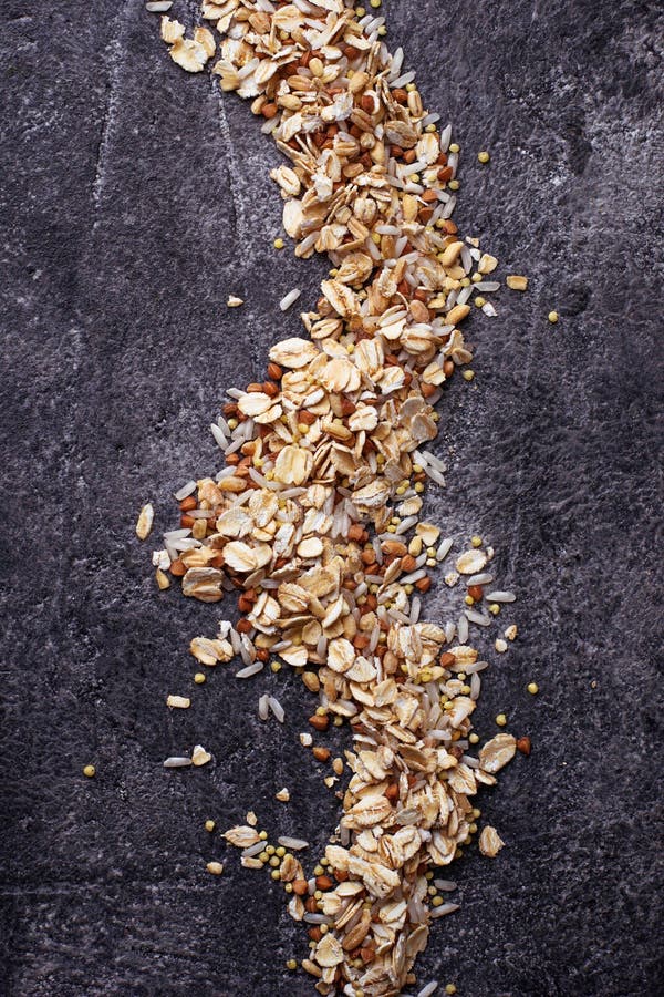 Different Type of Grain: Rice, Wheat, Oatmeal, Oat, Buckwheat Stock ...