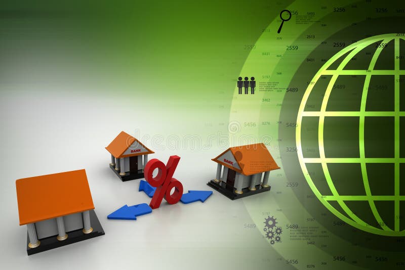 Different Type Interest Rates in the Bank Stock Illustration ...