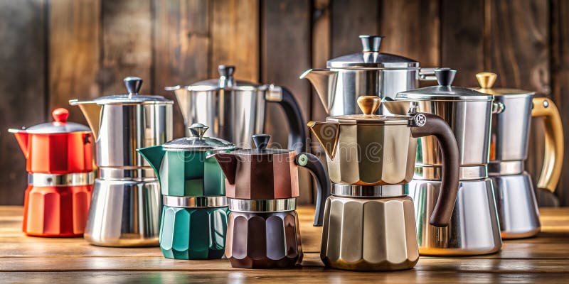 Different Type of Moka Pot for Coffee Maker Creative AI Stock ...