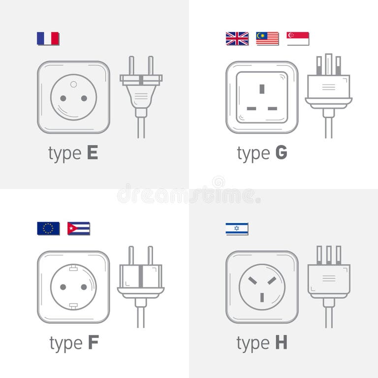 Different Country Plugs Stock Illustrations – 59 Different Country ...