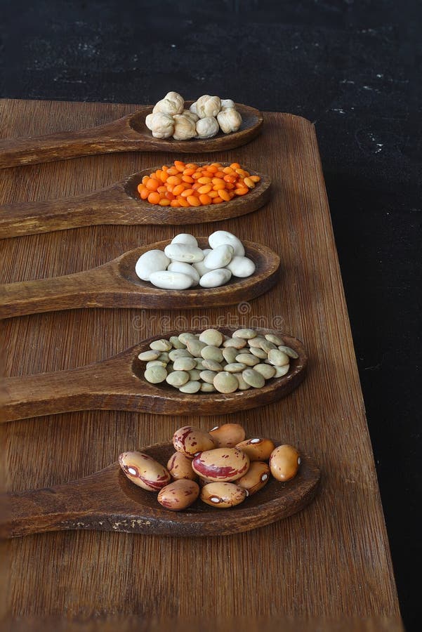 Different Type of Raw Dry Legumes Composition. Stock Image - Image of ...