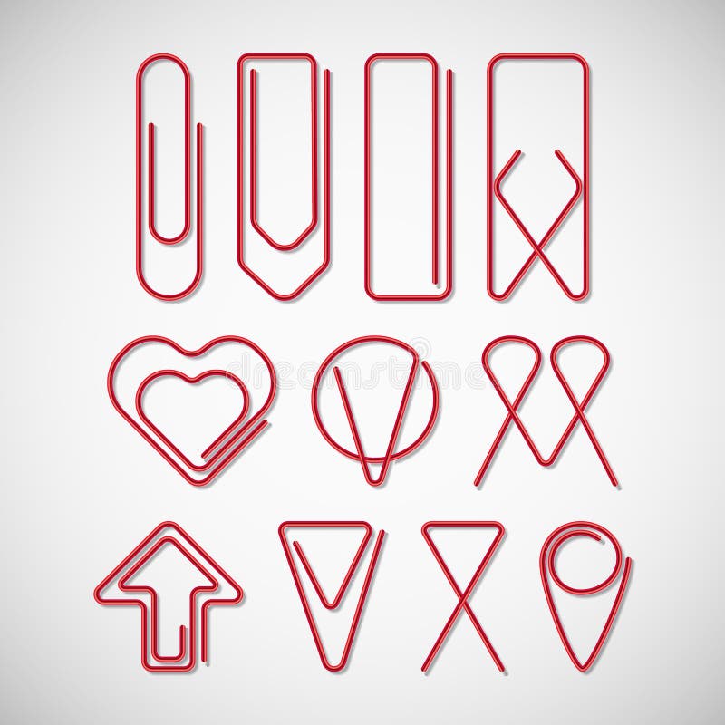 Different Type of Blue Paper Clips Stock Vector - Illustration of ...