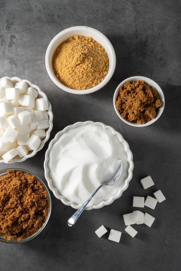 Different Type of Sugar, Light Brown, Dark Brown and White Sugar Cubes ...