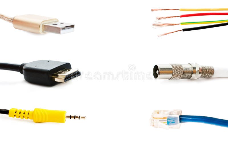 Different Types of Adapters for Connection Stock Photo - Image of audio ...