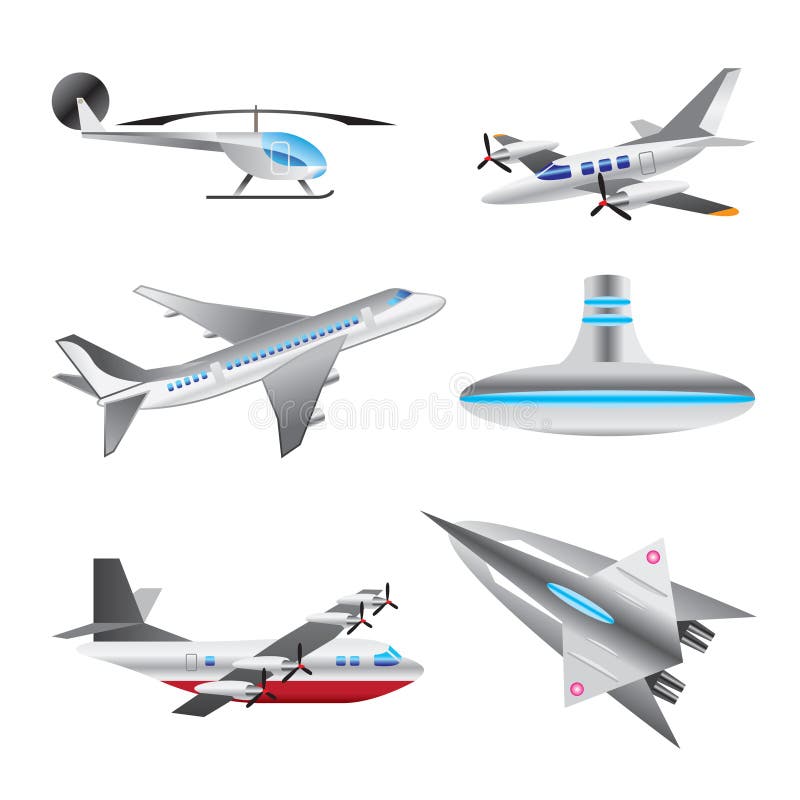 Different Types of Aircraft Illustrations Stock Vector - Illustration ...