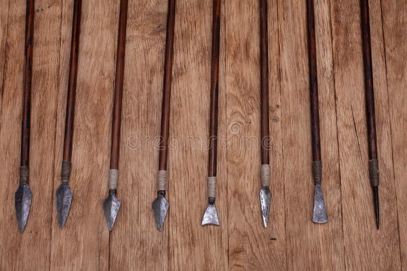 Different Types of Arrowheads Made of Iron Stock Photo - Image of ...