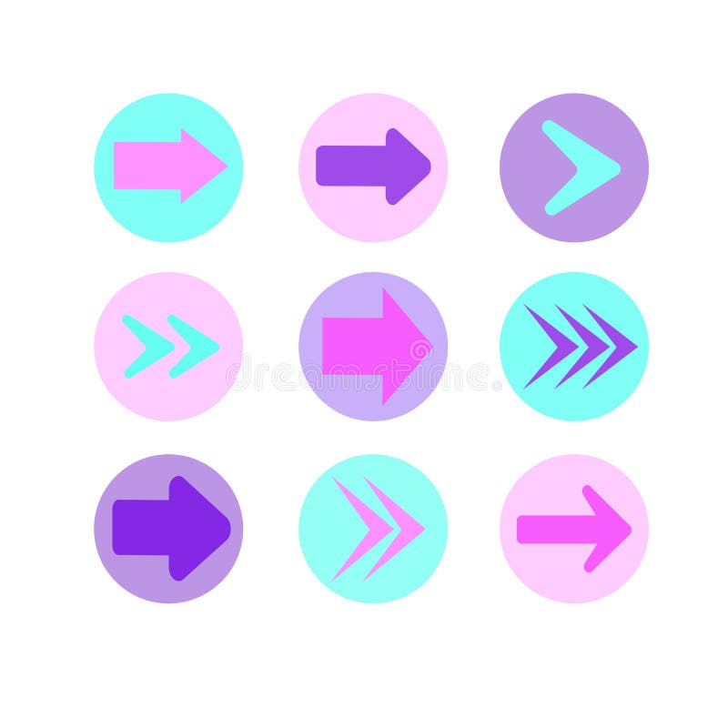 Different Types of Arrows Icons Set. Vector Illustration in Trending ...