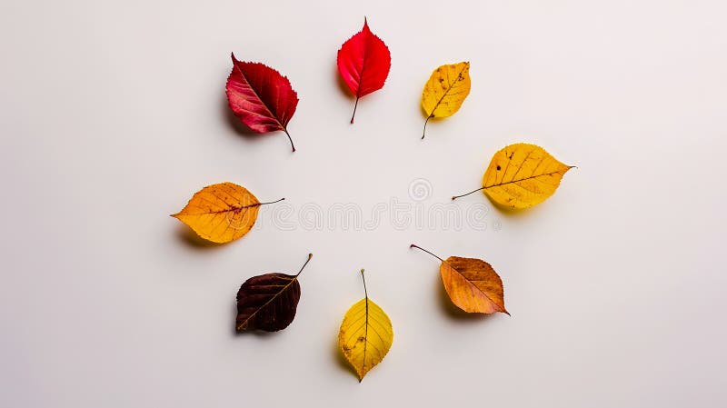 Different Types of Autumn Leaves, Including Maple, Oak, and Birch Stock ...