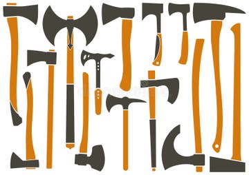 Different types of axes. stock vector. Illustration of tools - 55976343