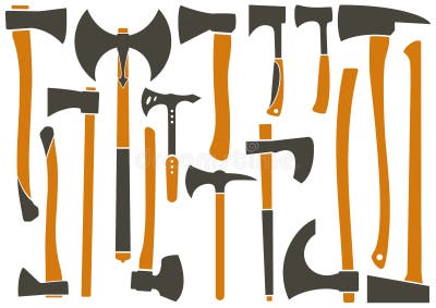 Different types of axes. stock vector. Illustration of tools - 55976343