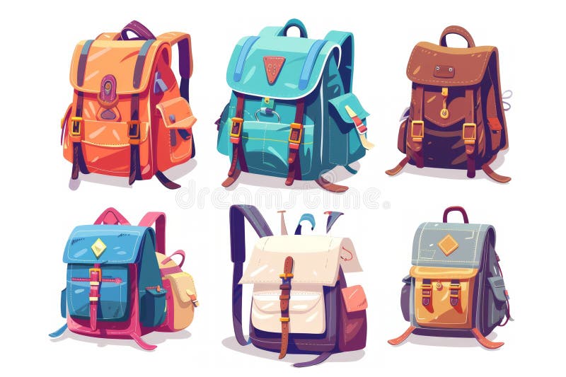 Different Types of Backpacks, Each with Its Own Personality on White ...