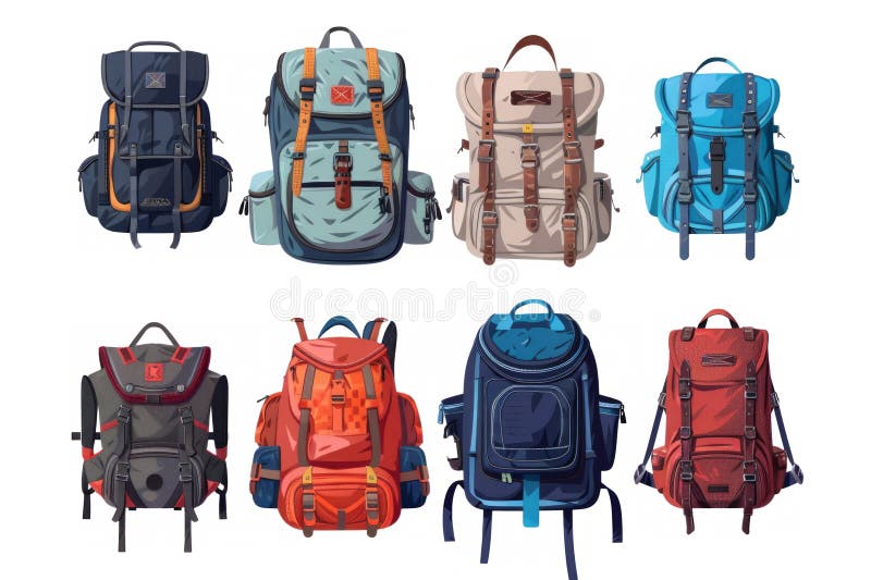 Different Types of Backpacks, Each with Its Own Personality on White ...