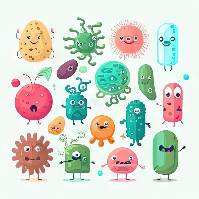 Different Types of Bacteria that Live on Our Skin. Cute Children ...