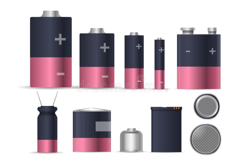 Different Types of Batteries and Accumulators Including Aa, Aaa, D and ...