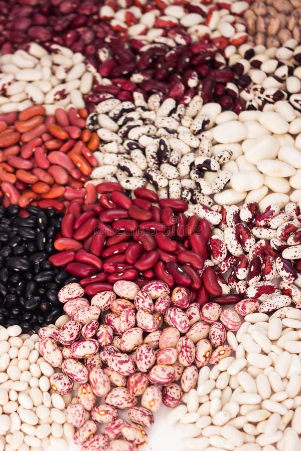 Different Types of Beans, Background. White, Red, Black and Colorful ...
