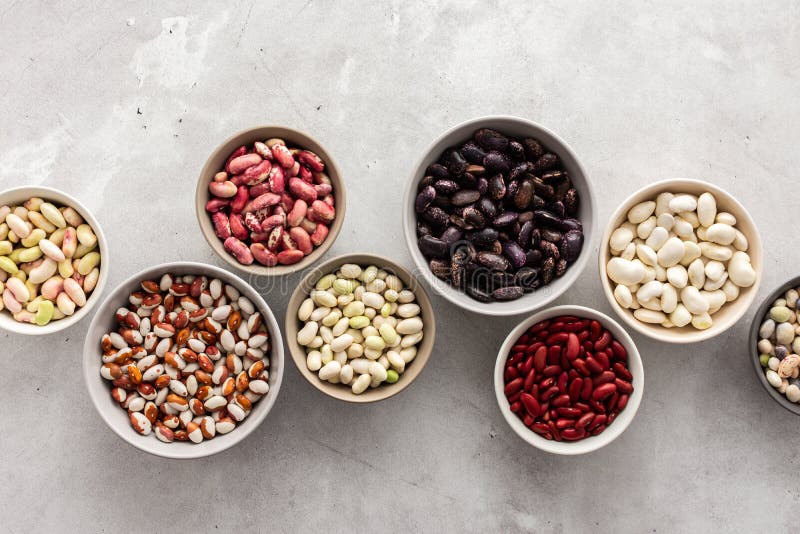 Different Types of Beans in Bowls Stock Image - Image of types, white ...