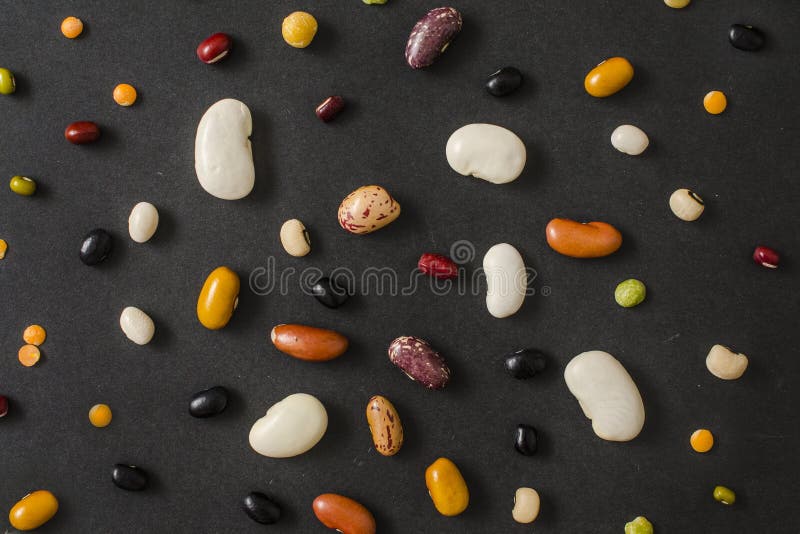 Different Types of Beans Mixed Background Stock Photo - Image of ...