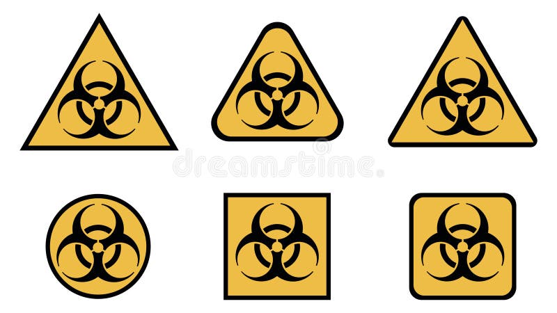6 Different Types of Biohazard Signs Stock Vector - Illustration of ...