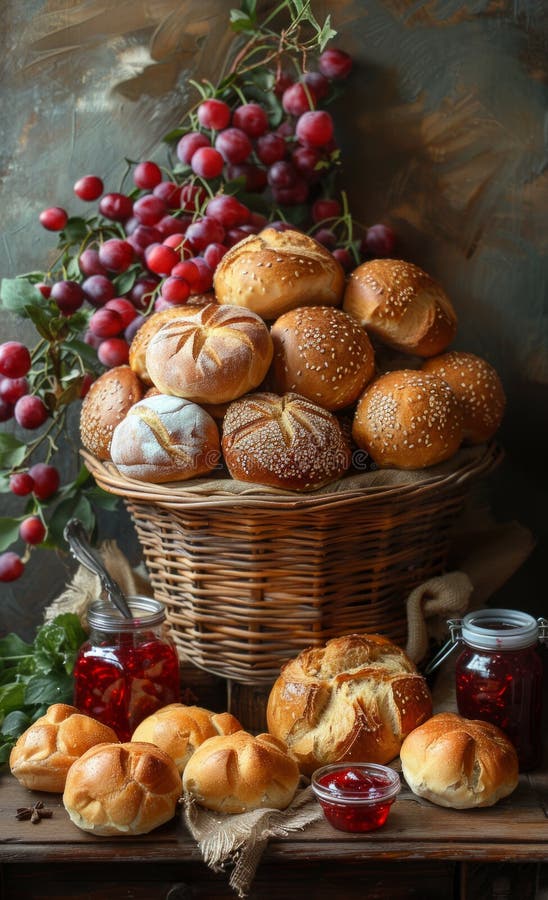 Different Types of Bread in Basket Stock Image - Image of breakfast ...
