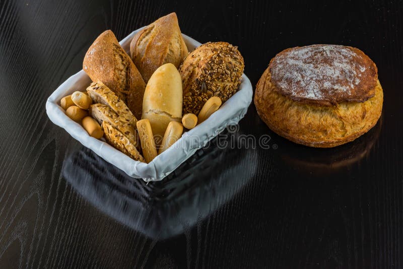 Different Types of Bread Cut into Slices and Whole Stock Photo - Image ...