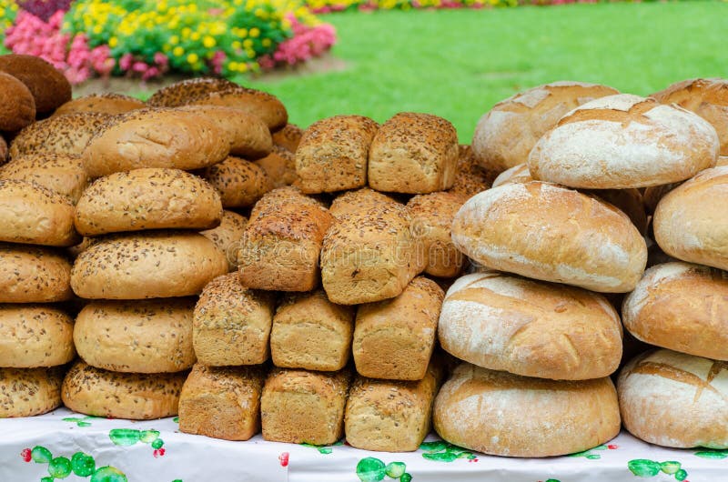 Different Types of Bread in Market Stock Image - Image of baked, brown ...