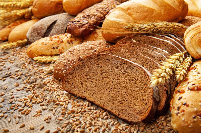 Different Types of Bread Wheat Grains and Spikelets Stock Image - Image ...