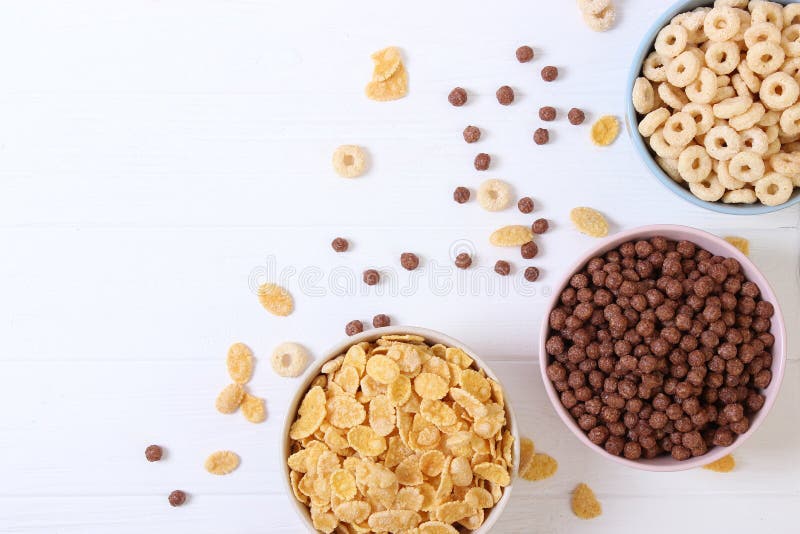 Different Types of Breakfast Cereals. Stock Photo - Image of healthy ...