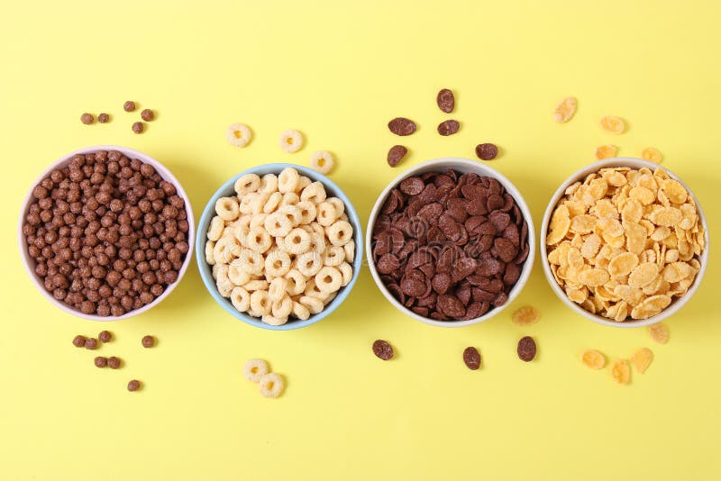 Different Types of Breakfast Cereals. Stock Image - Image of macro ...
