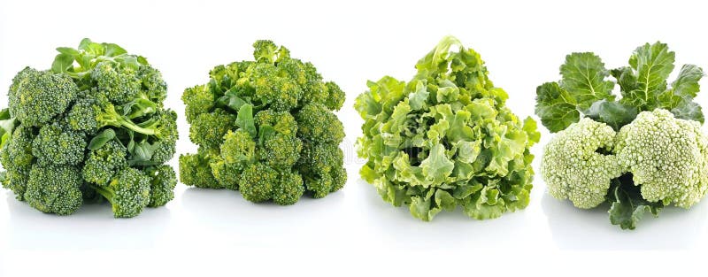 Different Types of Broccoli and Cauliflower Stock Illustration ...