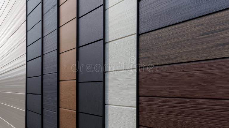 Different Types of Building Materials Displayed on a Wall in a Showroom ...