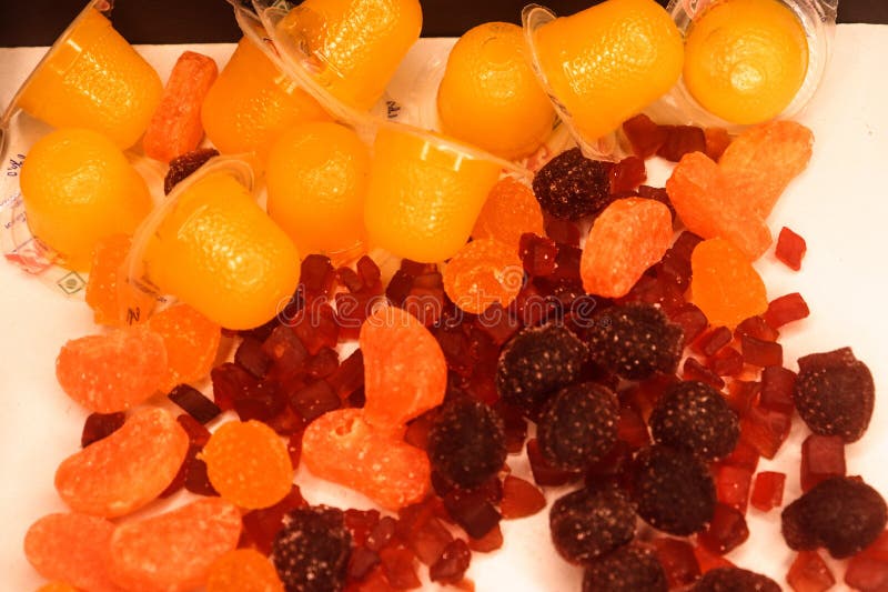 Different Types of Candy and Jelly on the White Background Stock Photo ...