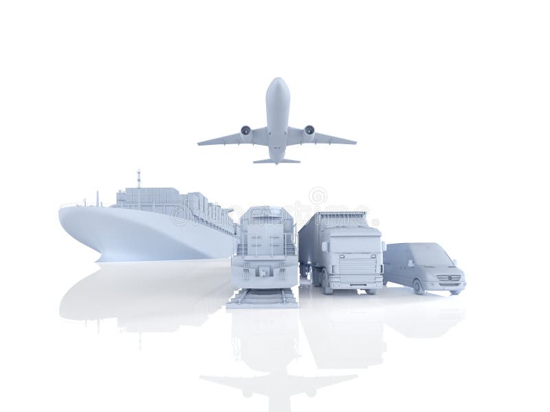 Different Types of Cargo. 3d Rendering Stock Photo - Image of ...