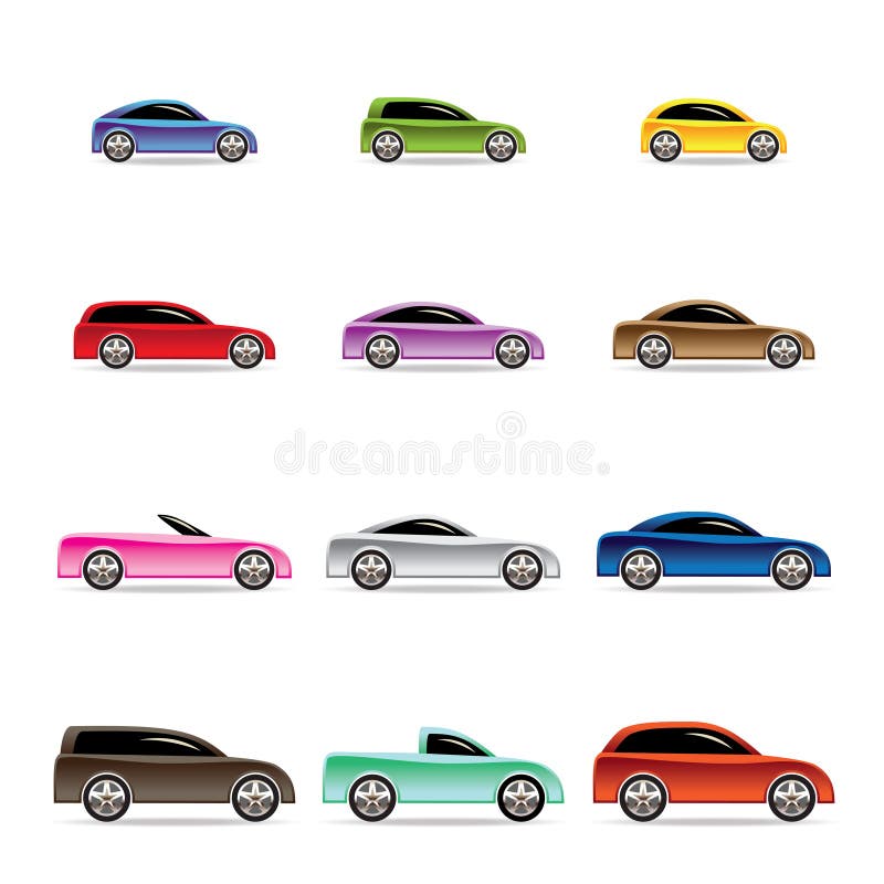Different Types of Cars Icons Stock Vector - Illustration of personal ...