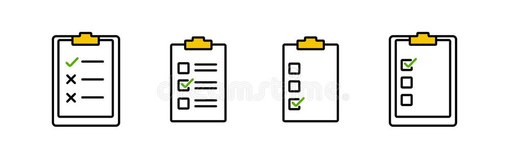 Different Types of Checklist Icons Symbolizing Tasks and Organization ...