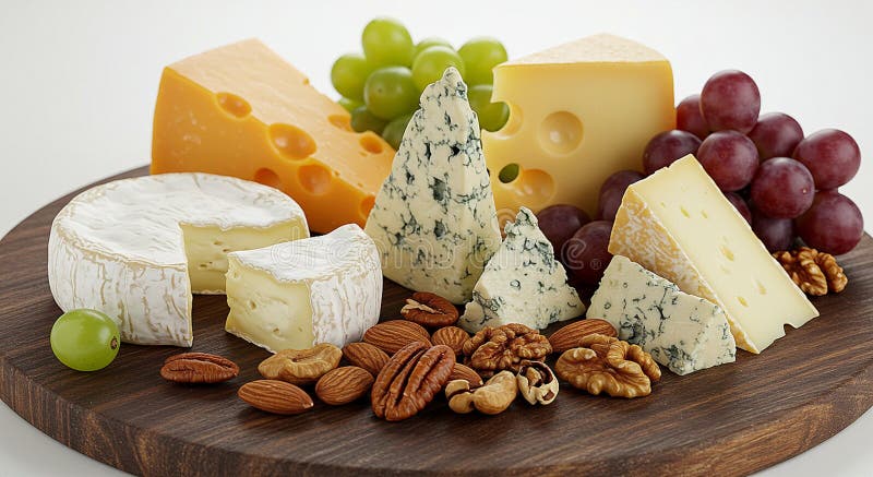 Assorted Varieties of Cheese Selection Stock Illustration ...